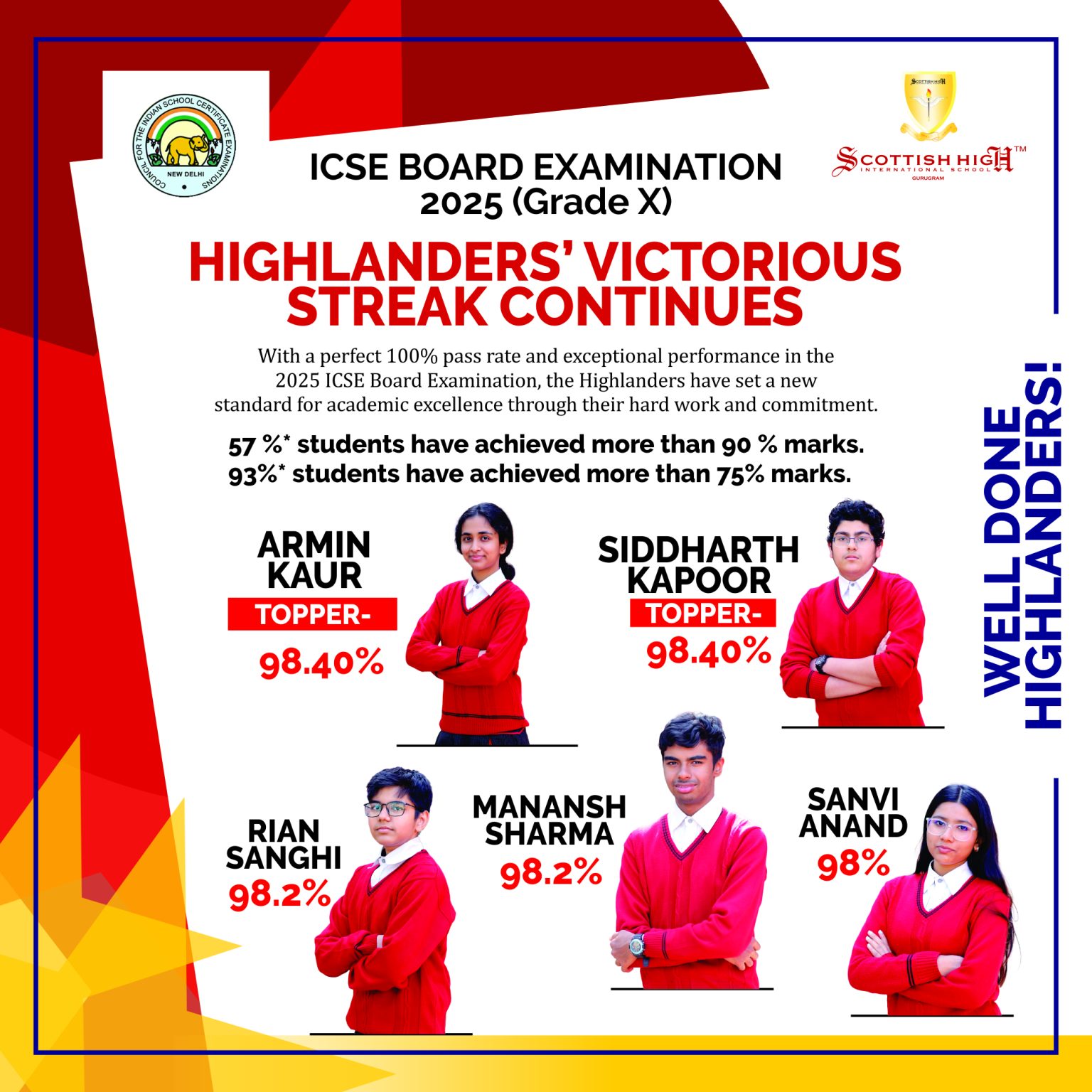 ICSE Results 2025: Scottish High Achieves 100% Pass Result